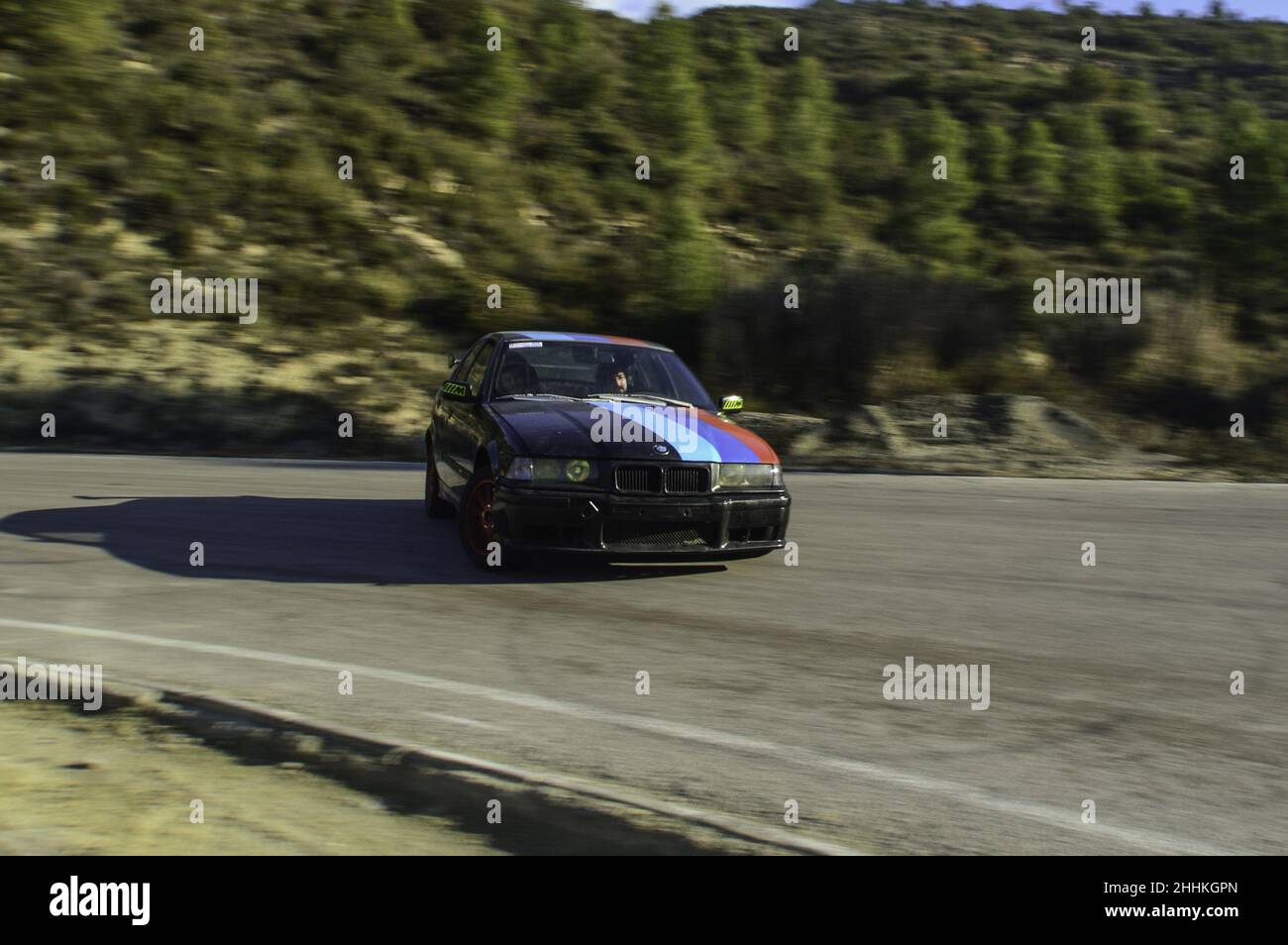 Modified and tuned BMW E34 for drifting on the track Stock Photo - Alamy