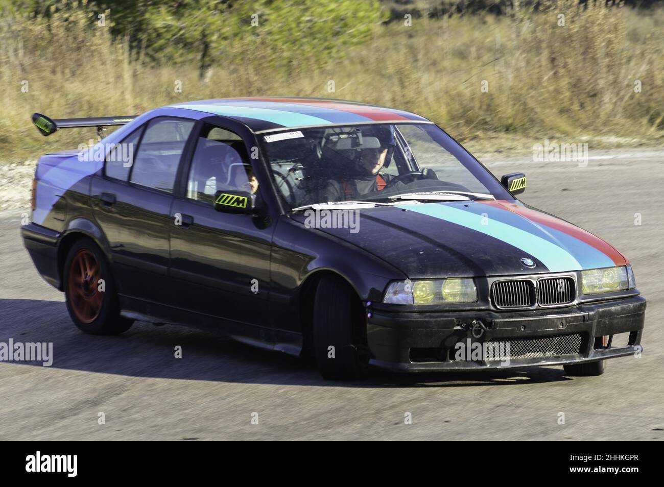 Modified and tuned BMW E34 for drifting on the track Stock Photo - Alamy