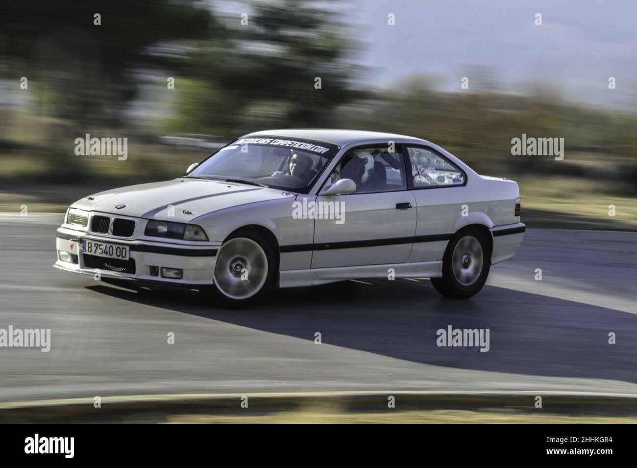 Modified and tuned BMW E34 for drifting on the track Stock Photo - Alamy