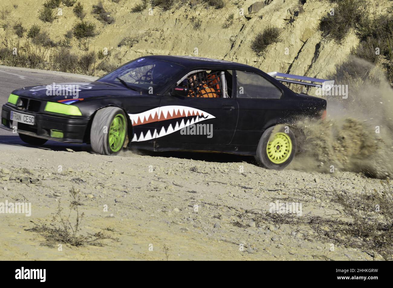 Modified and tuned BMW E34 for drifting on the track Stock Photo - Alamy