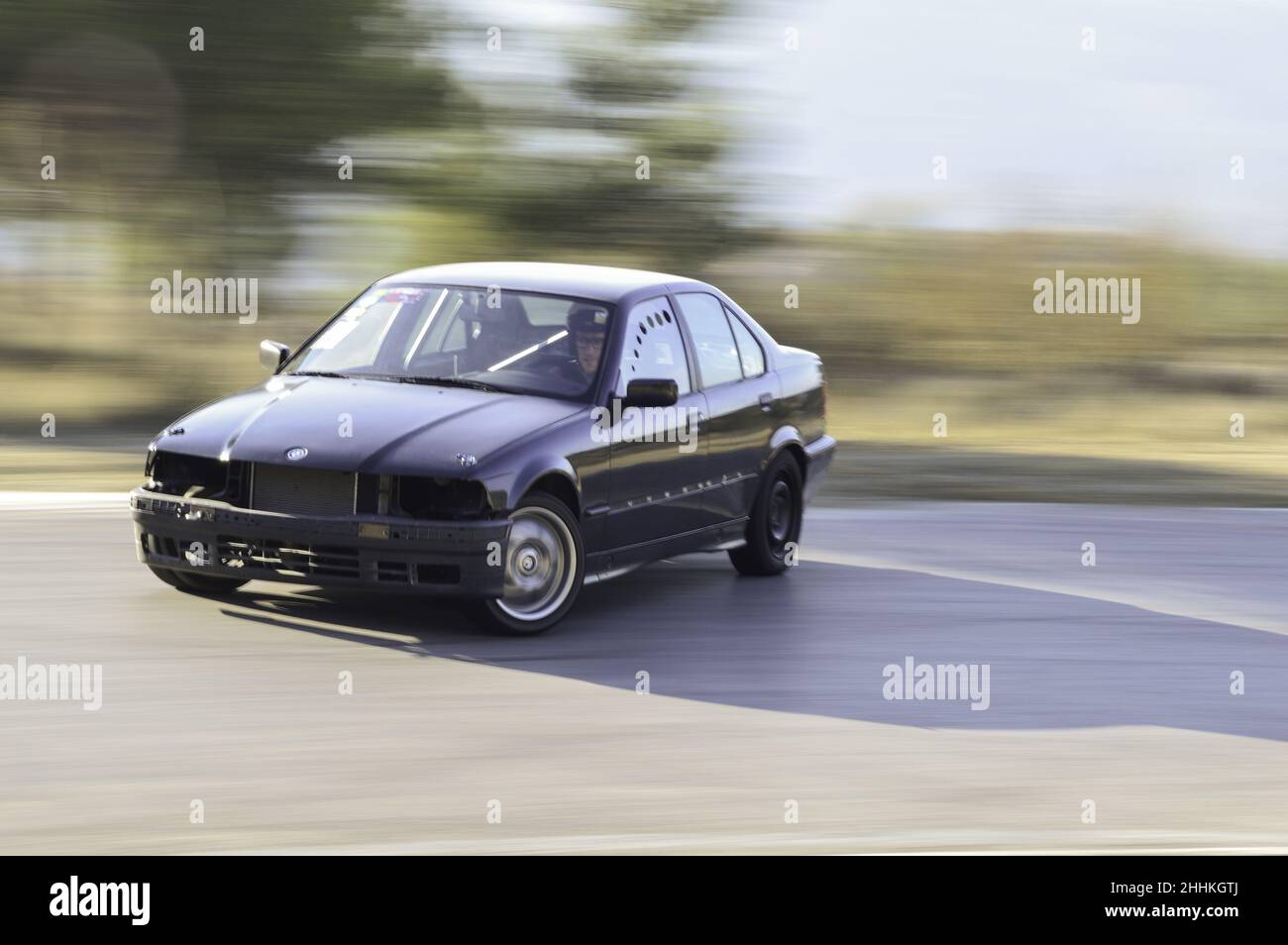 Modified and tuned BMW E34 for drifting on the track Stock Photo - Alamy