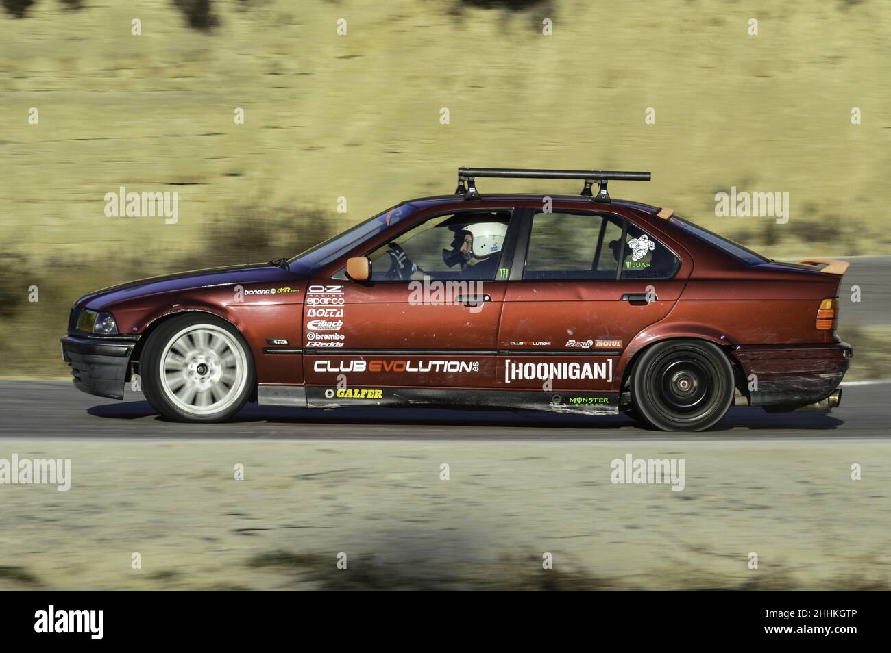 A modified and tuned BMW E34 for drifting on the track Stock Photo - Alamy