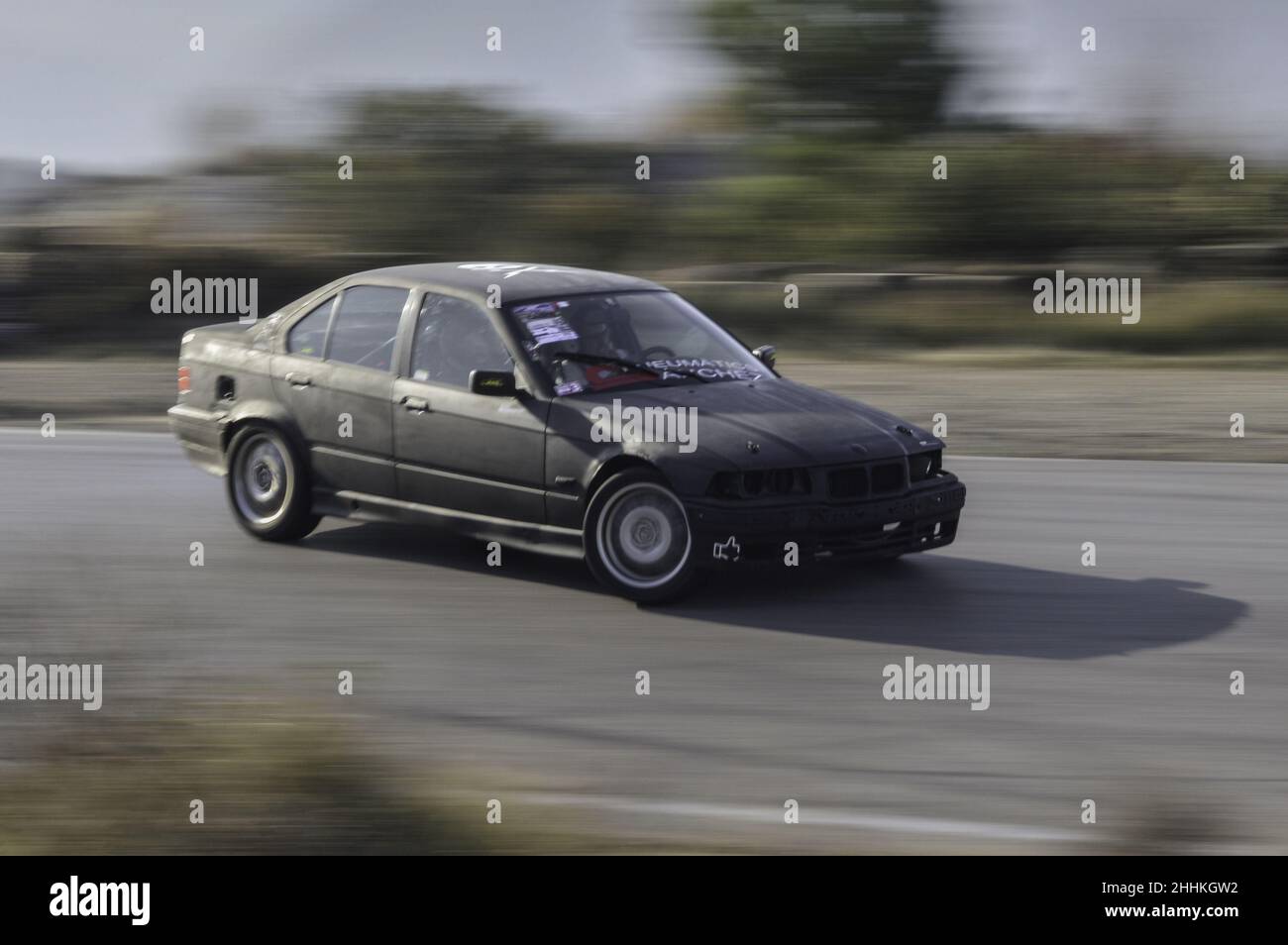 Modified and tuned BMW E34 for drifting on the track Stock Photo - Alamy