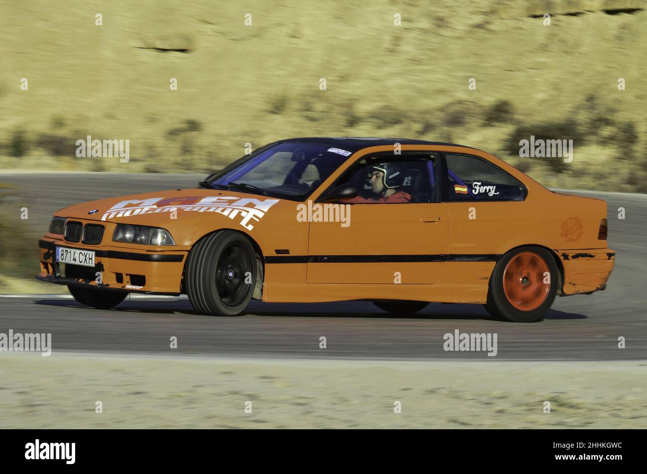 Modified and tuned BMW E34 for drifting on the track Stock Photo - Alamy