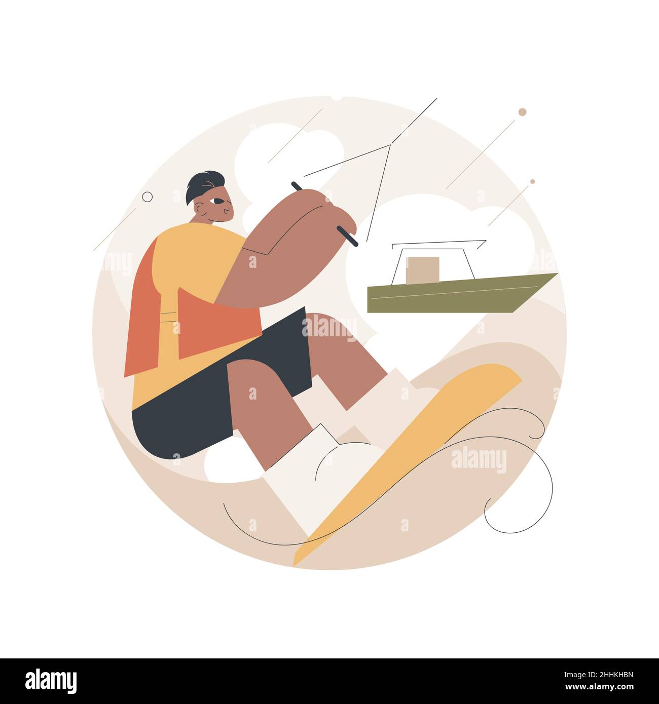 Wakeboarding abstract concept vector illustration. Water sport, extreme ...