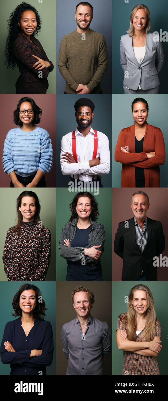 Beautiful happy people in front of a background Stock Photo - Alamy