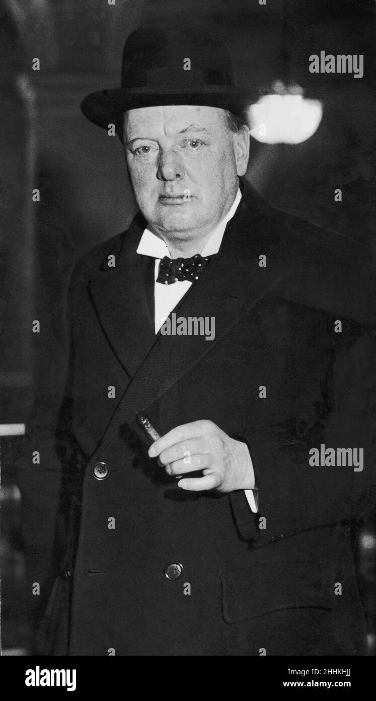Winston Churchill, holding a cigar.May 1933 Stock Photo - Alamy