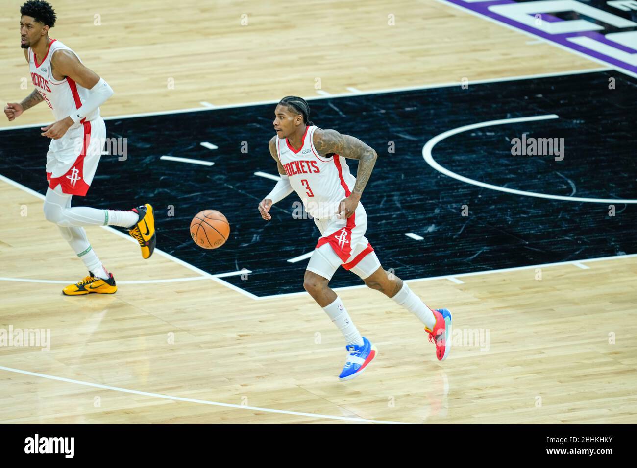 Houston Rockets guard Kevin Porter Jr (3) at the NBA game between the ...