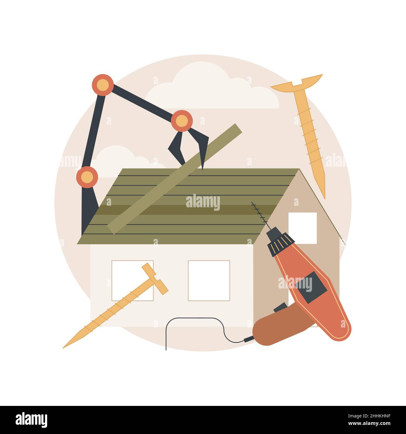 Automated construction equipment abstract concept vector illustration ...