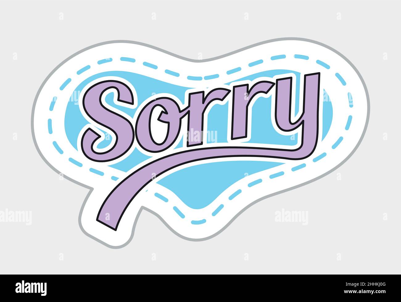 Sorry sticker in retro style. Vector illustration isolated on white ...