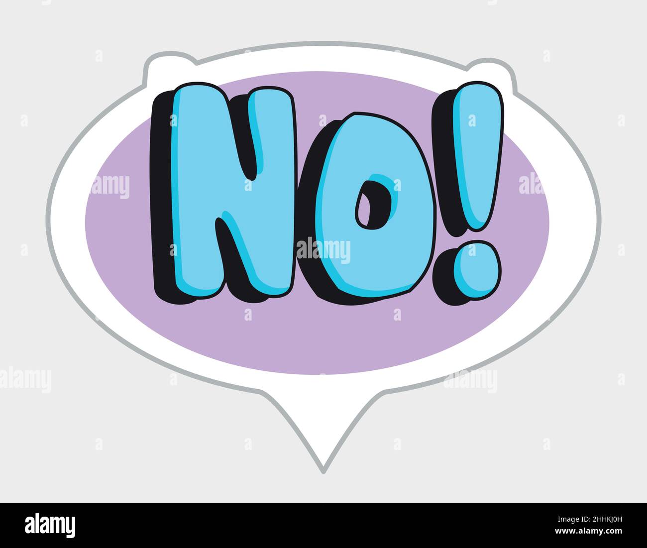 No! sticker in retro style. Vector illustration isolated on white ...