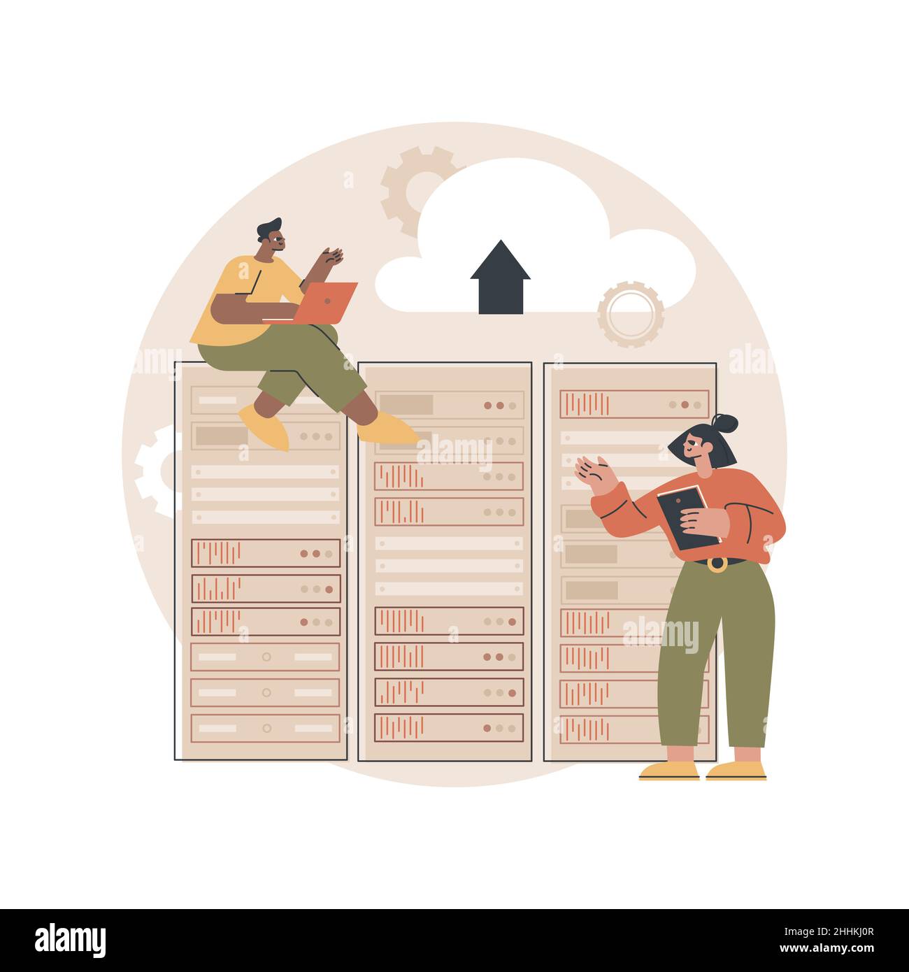 Data center abstract concept vector illustration. Colocation data ...