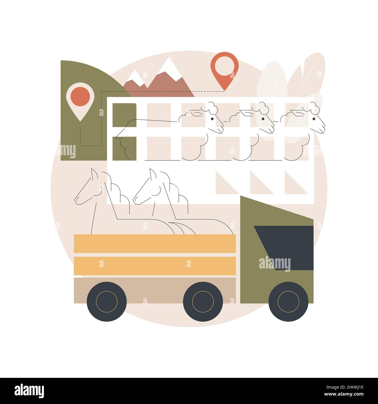 Transport of animals abstract concept vector illustration. Animal ...