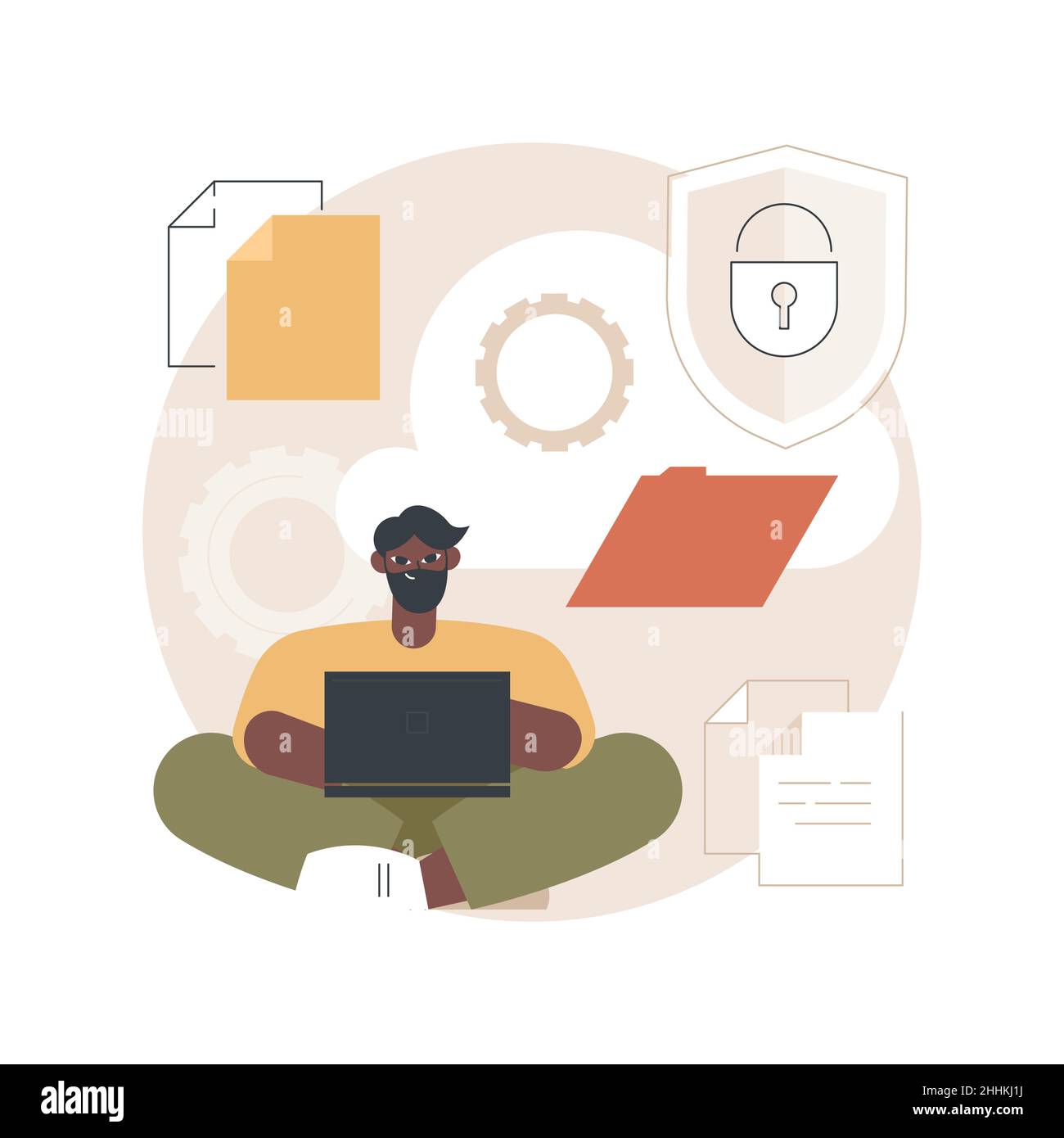 Cloud storage abstract concept vector illustration. Digital hosted ...