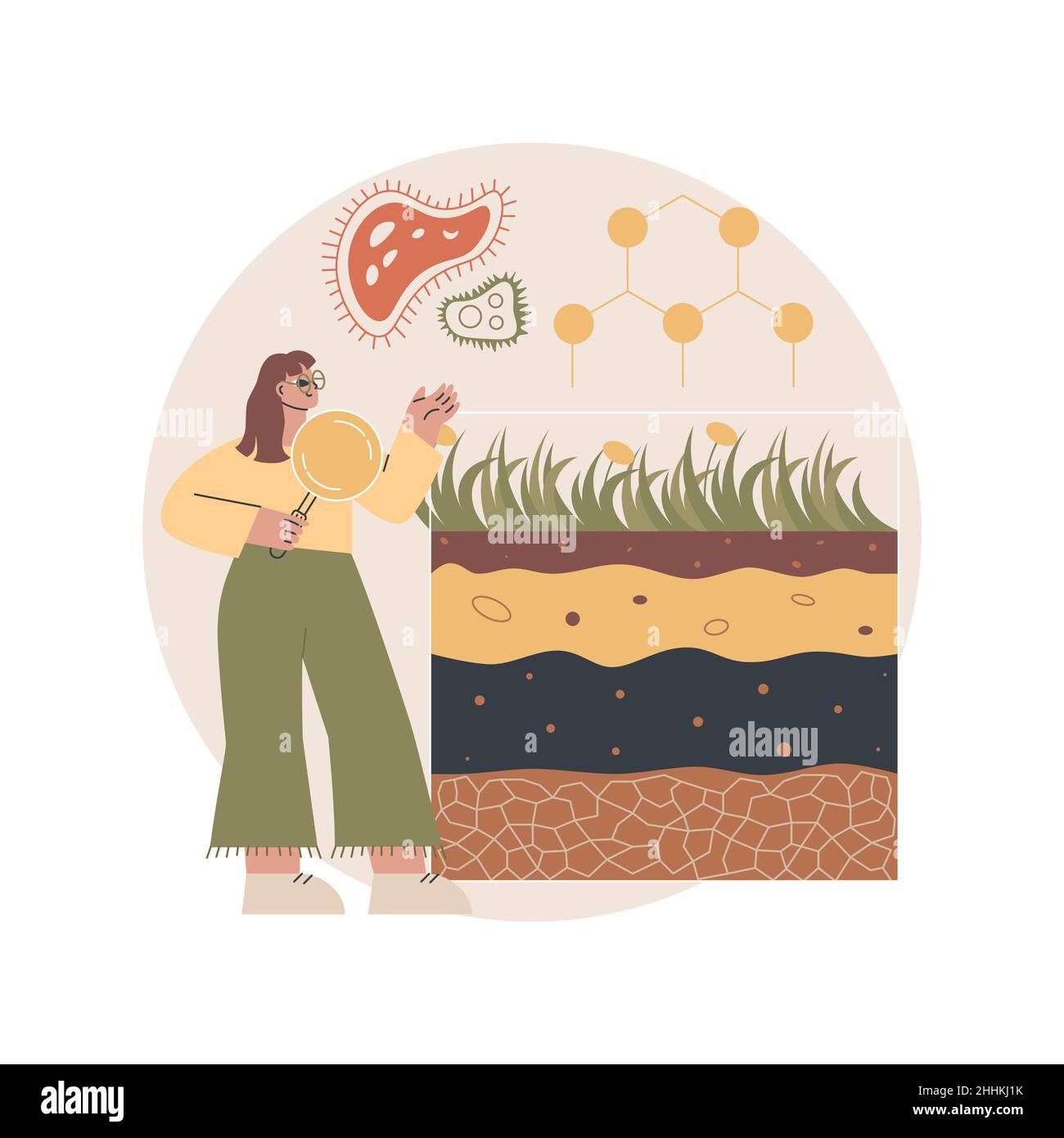 Soil science abstract concept vector illustration. Soil biology and ...