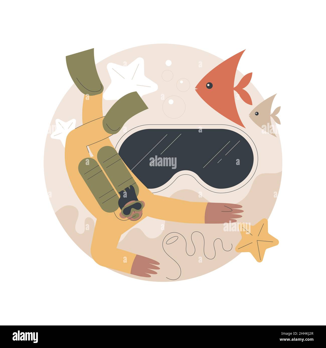 Scuba diving abstract concept vector illustration. Underwater diver ...