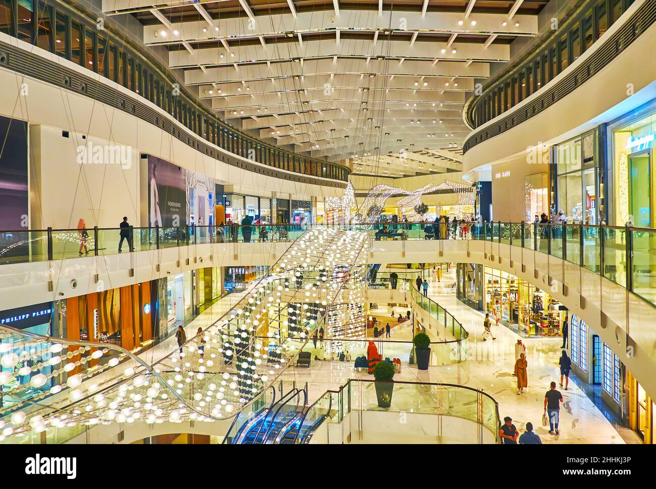 DUBAI, UAE - MARCH 7, 2020: The modern Dubai Mall interior with ...