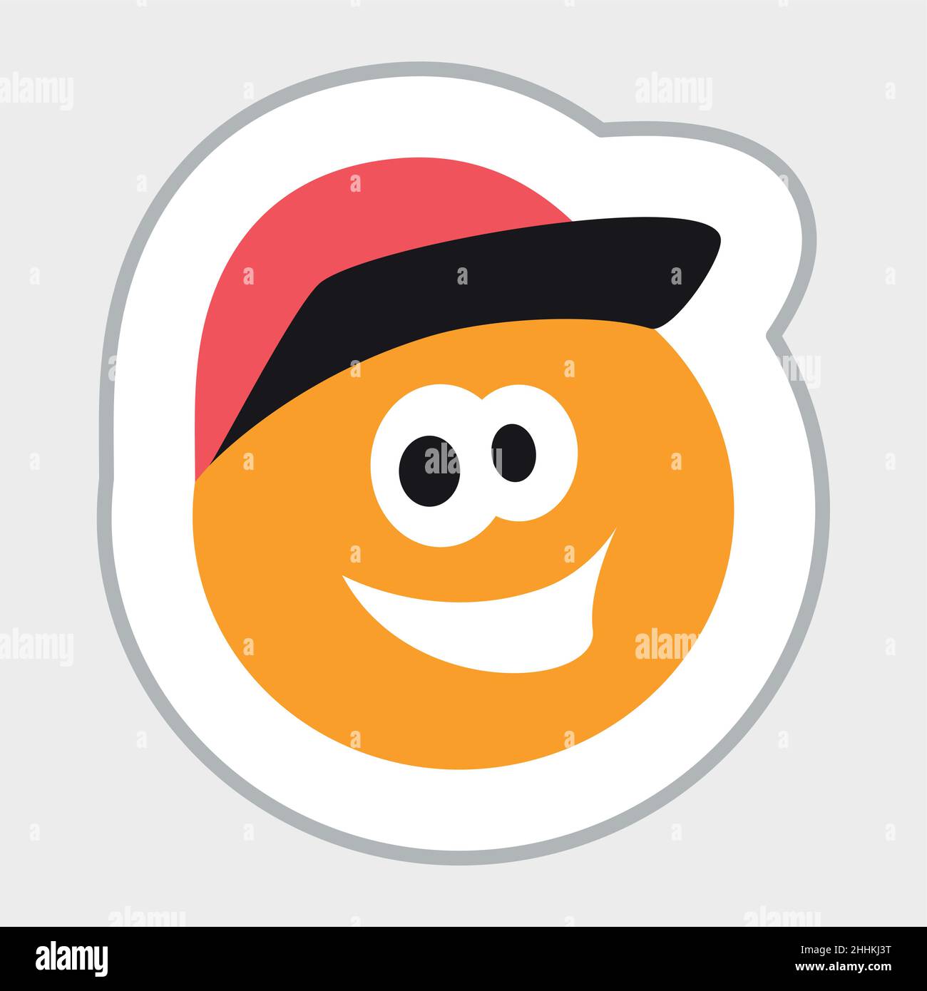 Smile sticker in retro style. Vector illustration isolated on white ...