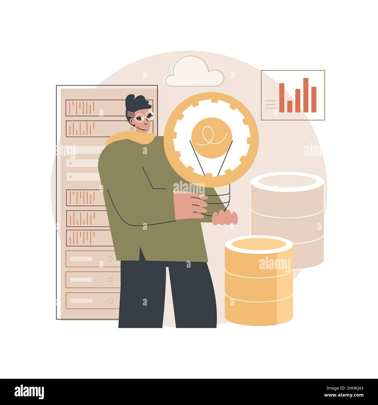 Innovative big data solutions abstract concept vector illustration. Big ...