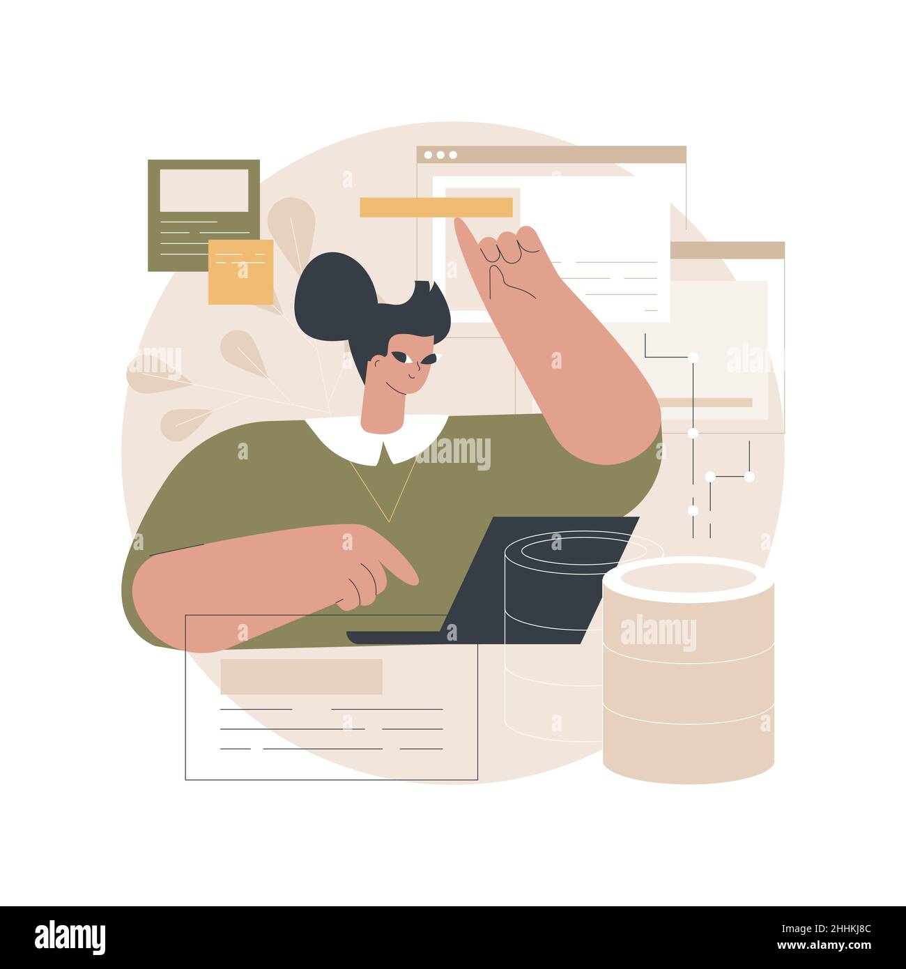 Data entry services abstract concept vector illustration. Database ...