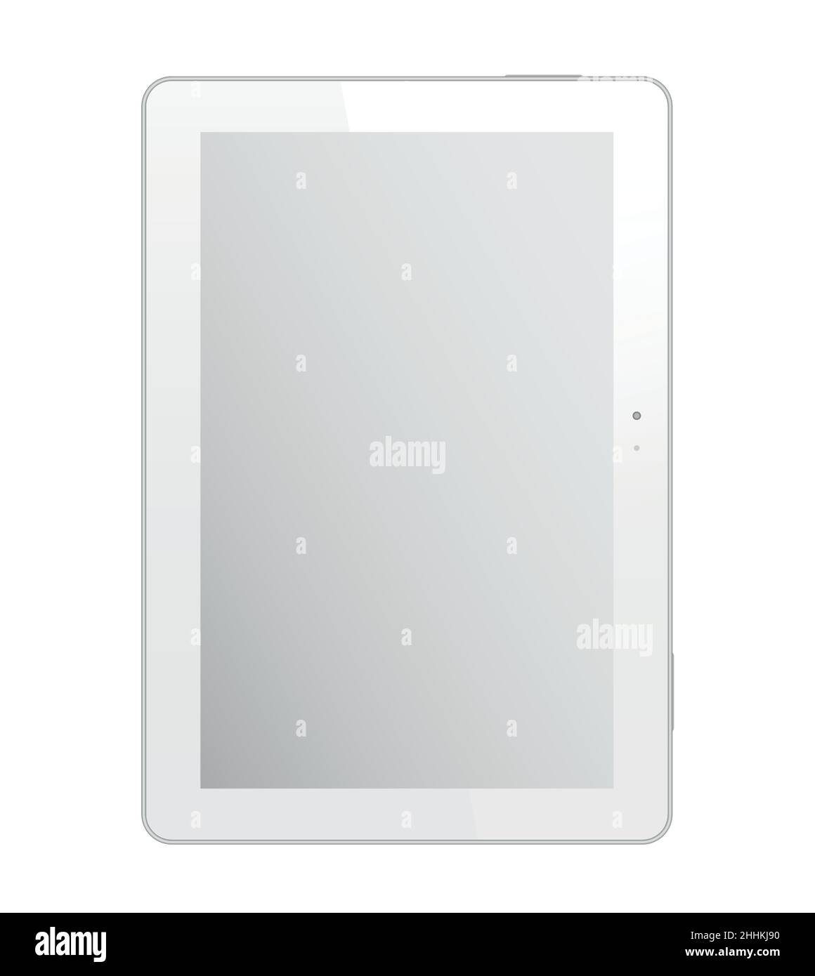 White tablet PC on white background. Realistic vector illustration, for ...