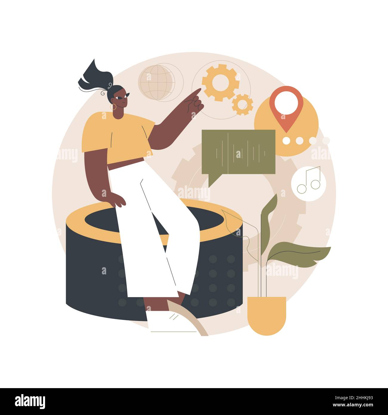 Smart speaker apps development abstract concept vector illustration ...