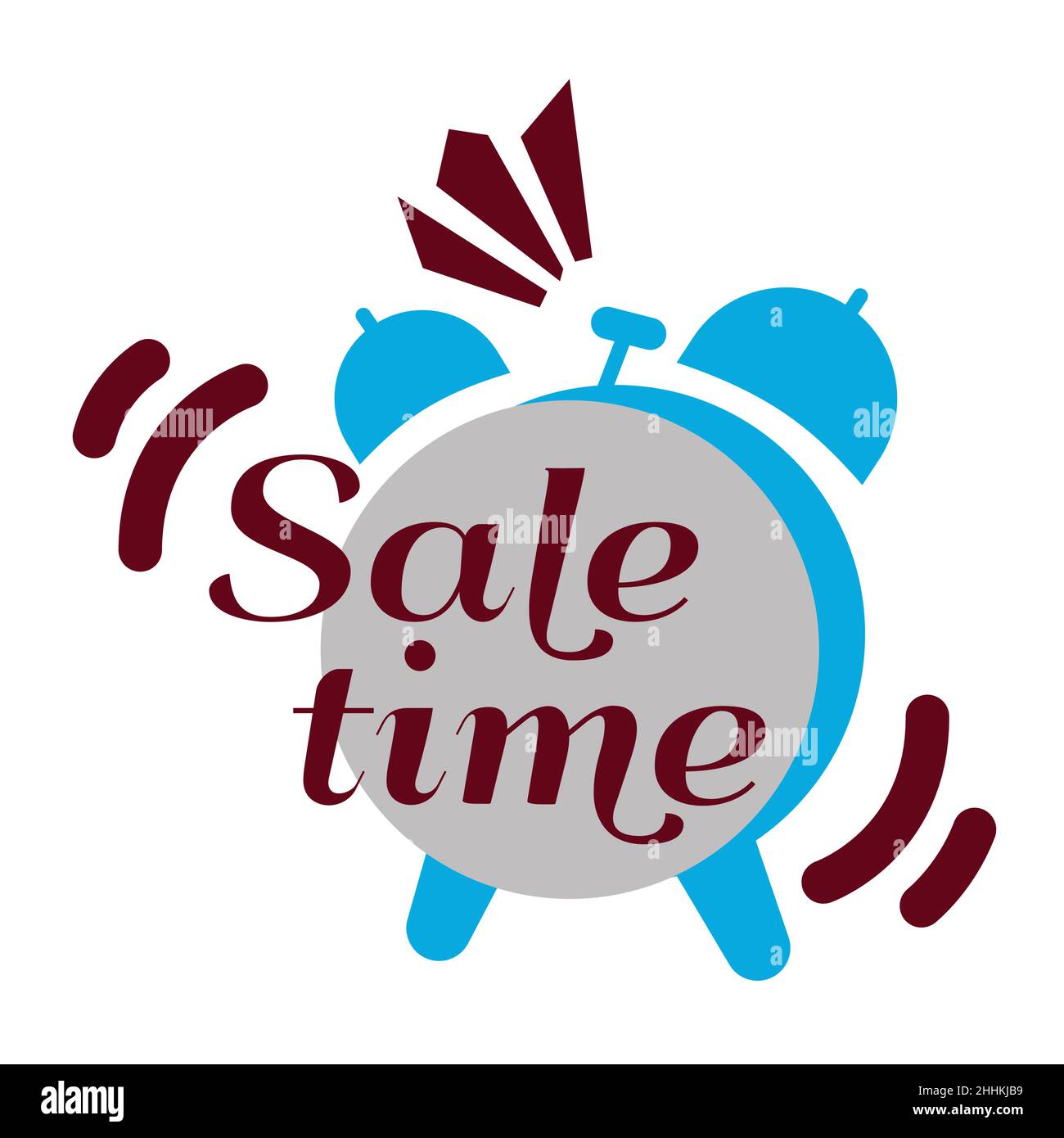Sale time label, flat vector illustration for graphic and web design ...