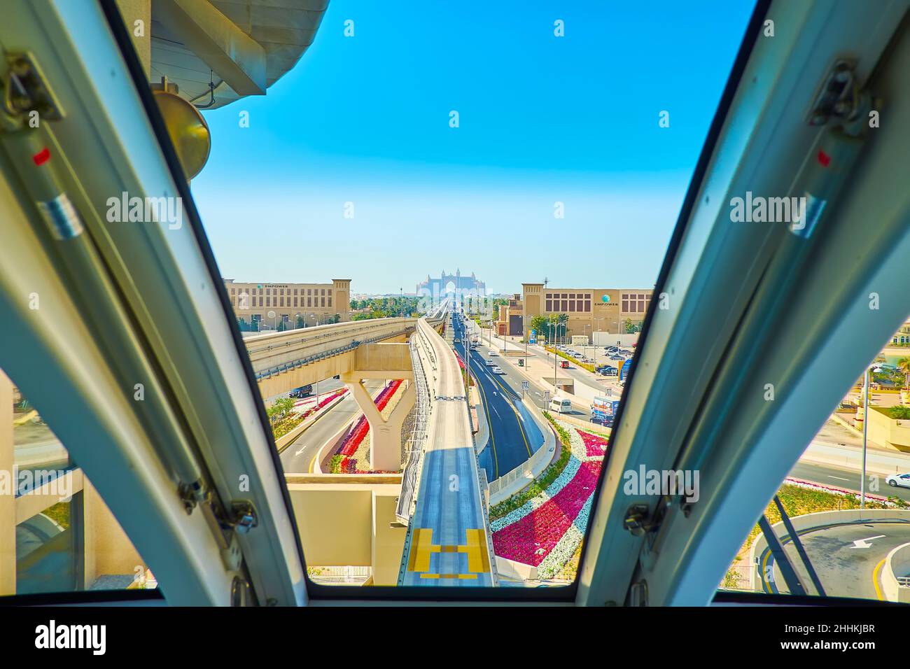 DUBAI, UAE - MARCH 2, 2020: The view on the railroad and Atlantis The ...
