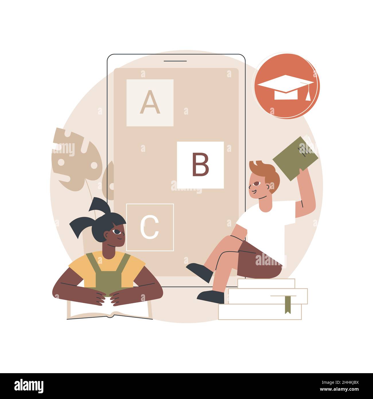 Kids digital content abstract concept vector illustration. Kids digital ...