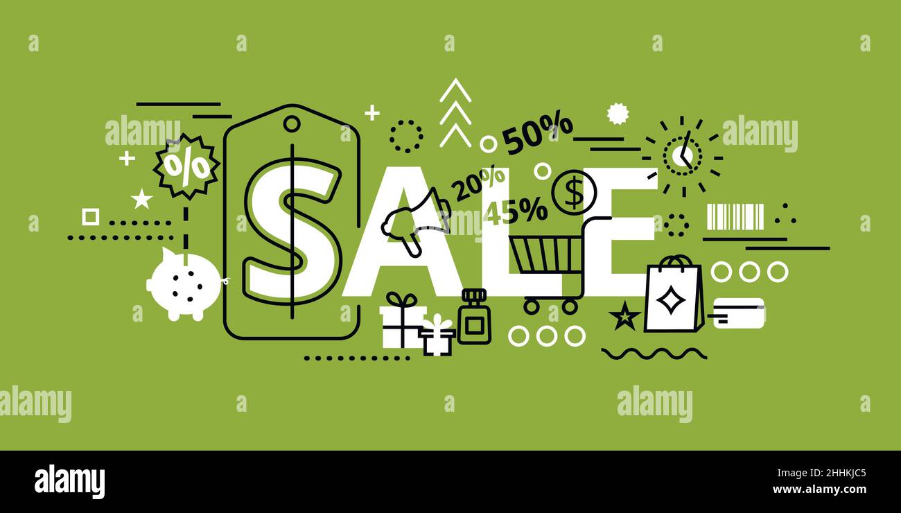 Modern flat editable line design vector illustration, sale concept in ...