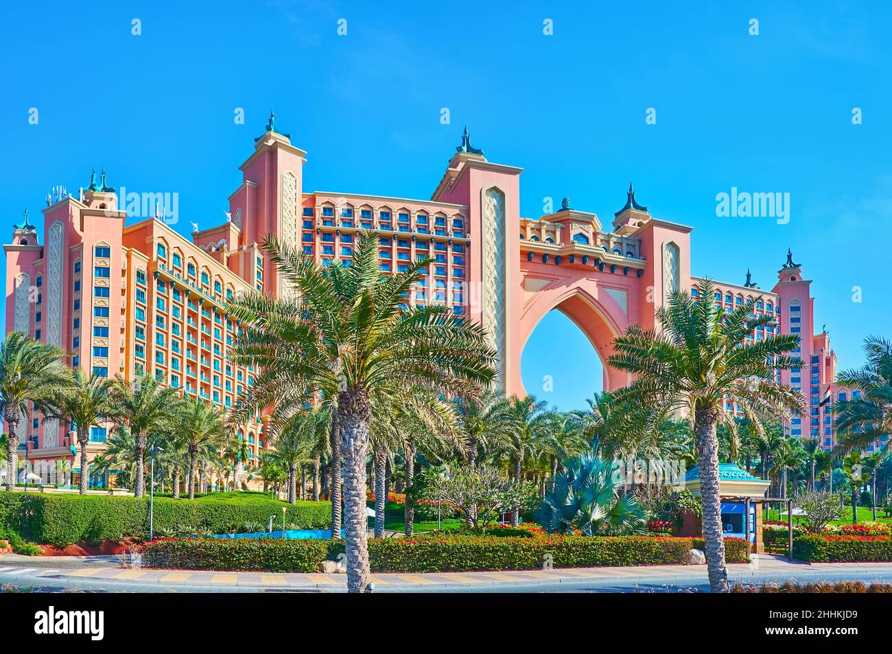 Panorama of the outstanding Atlantis The Palm complex, decorated with ...