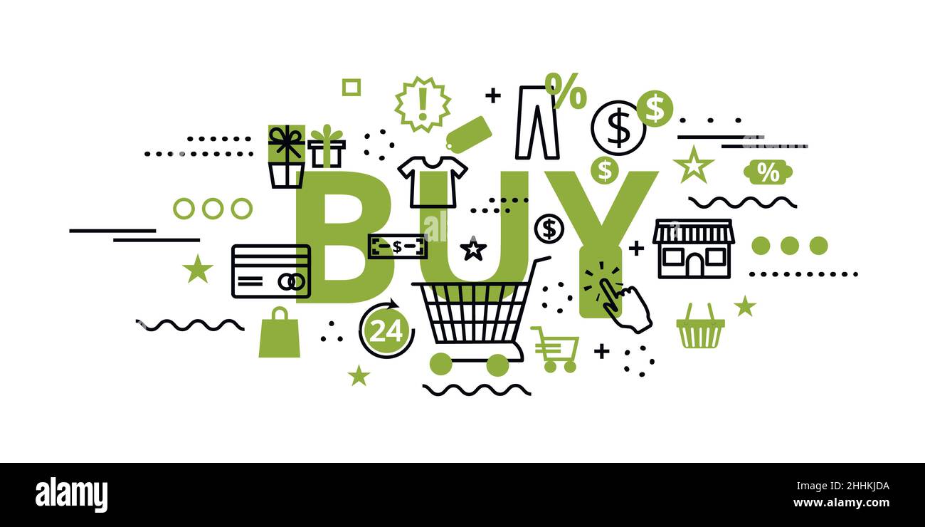 Modern flat editable line design vector illustration, buy concept in ...