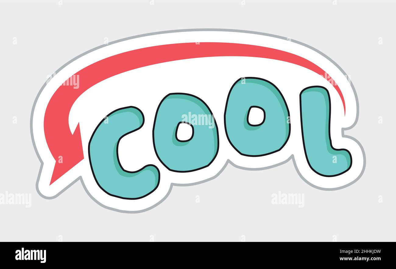 Cool sticker in retro style. Vector illustration isolated on white ...