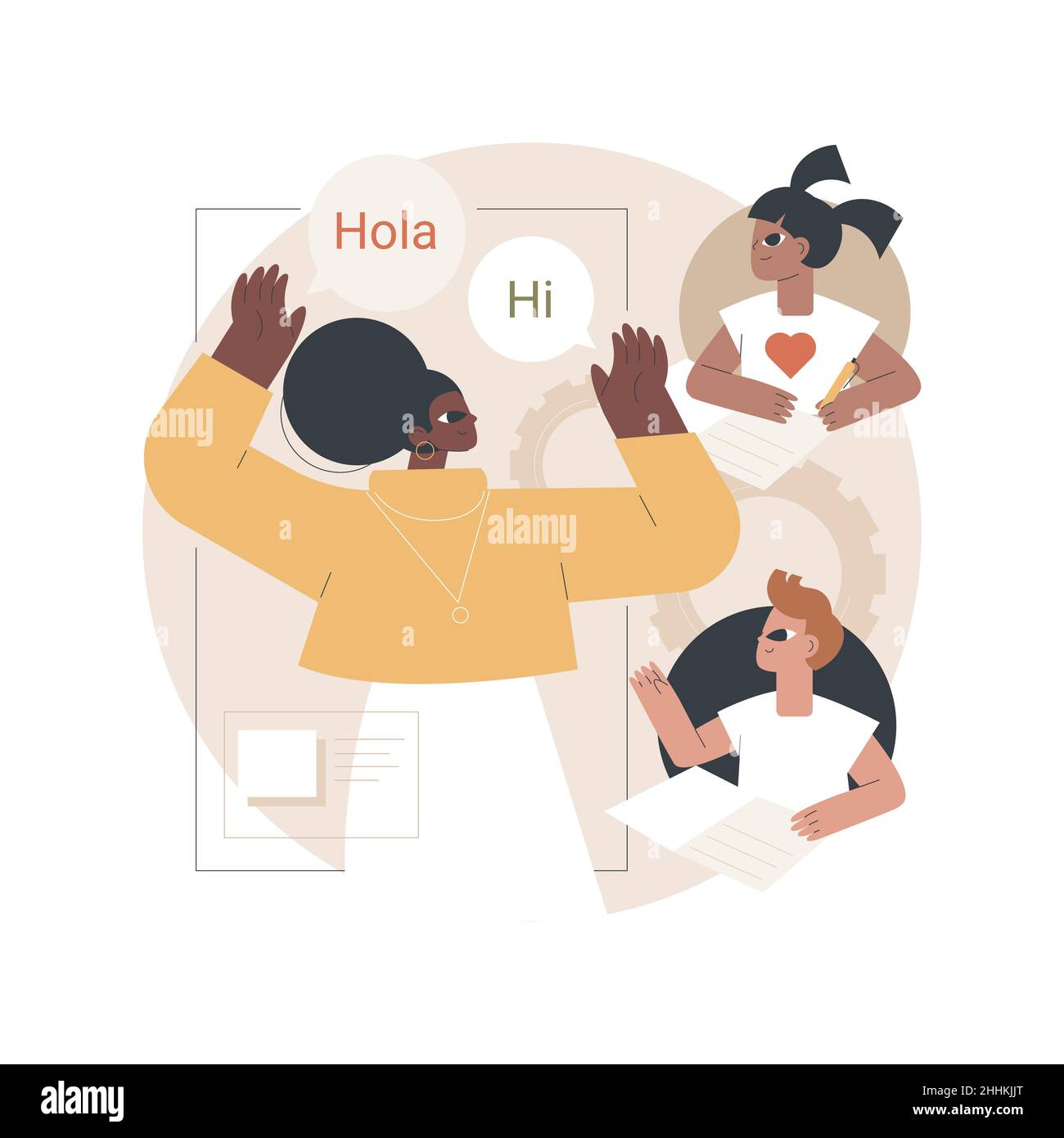 Language learning camp abstract concept vector illustration. Summer ...