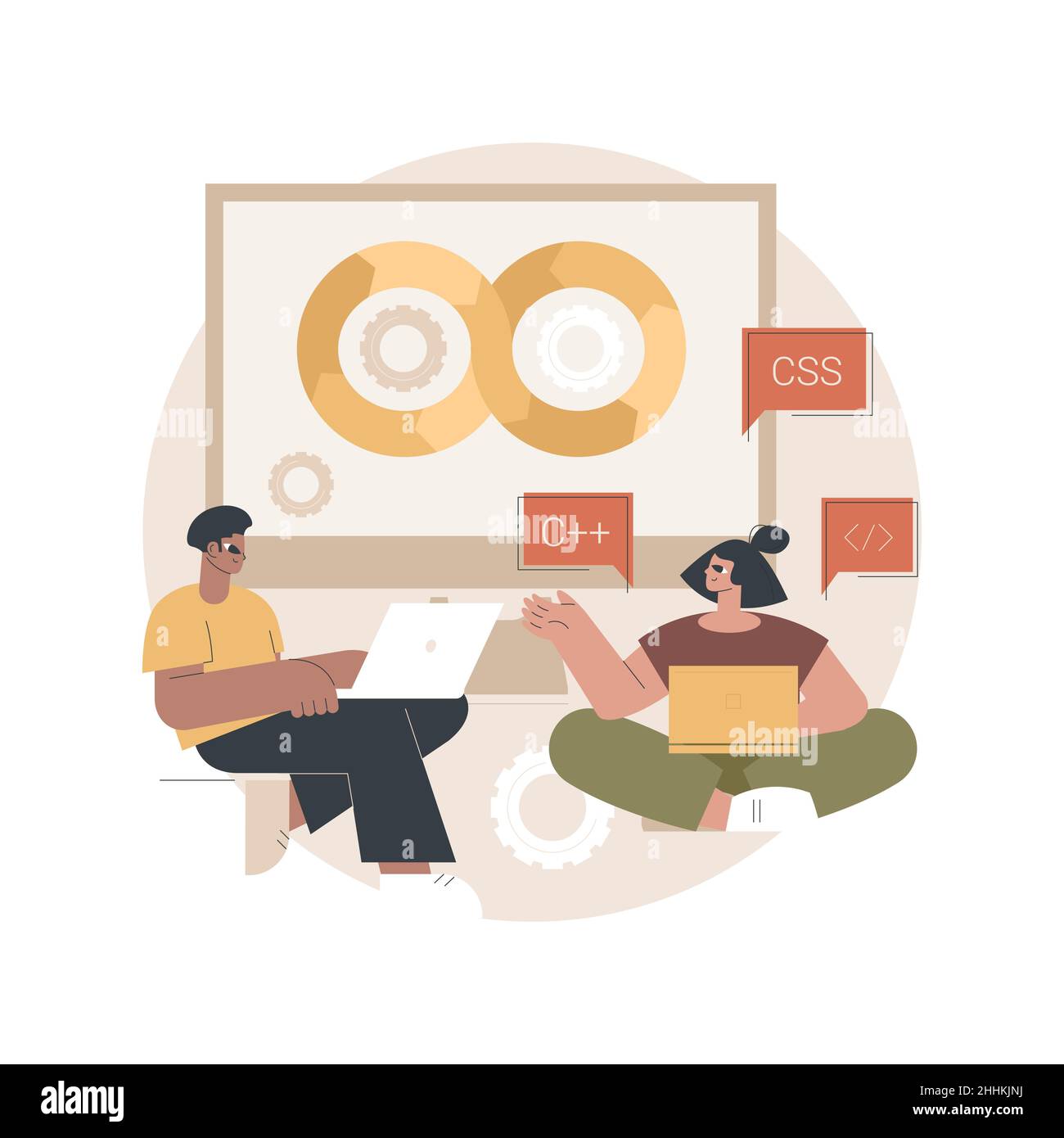 Devops Team Abstract Concept Vector Illustration Software Development Team Member Agile