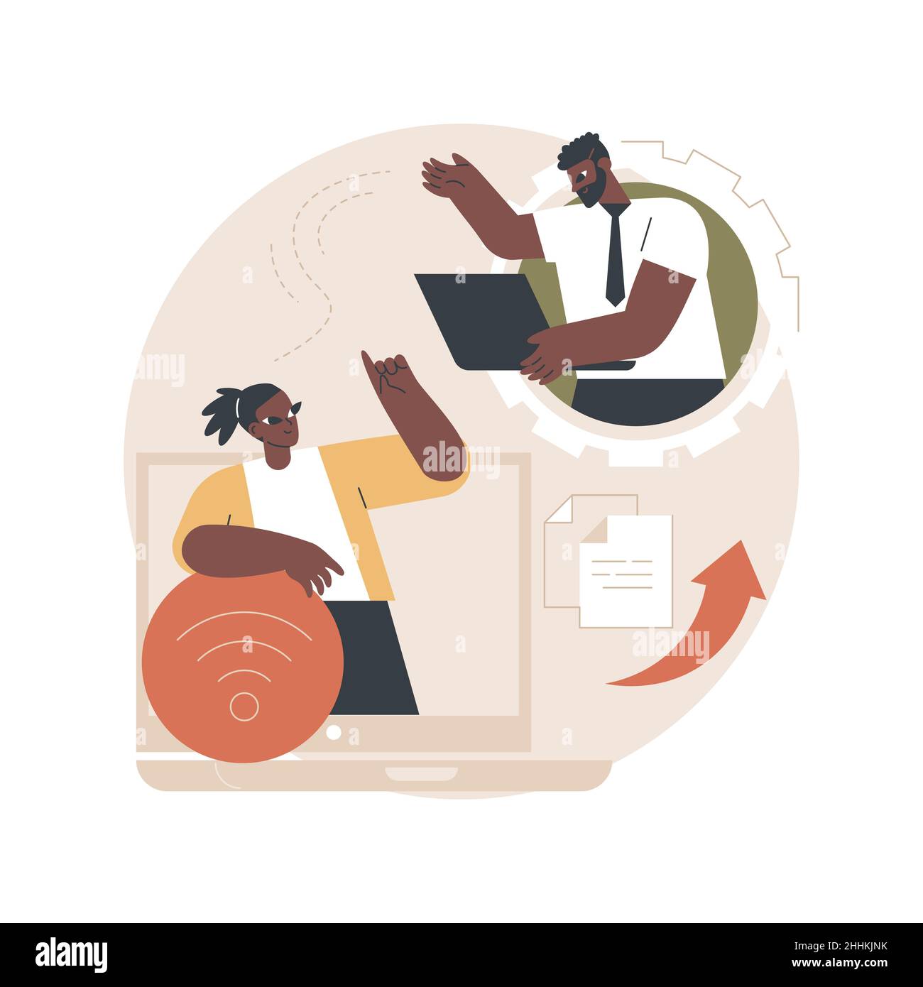 Wireless Device Connection Abstract Concept Vector Illustration Distance Connection Remote