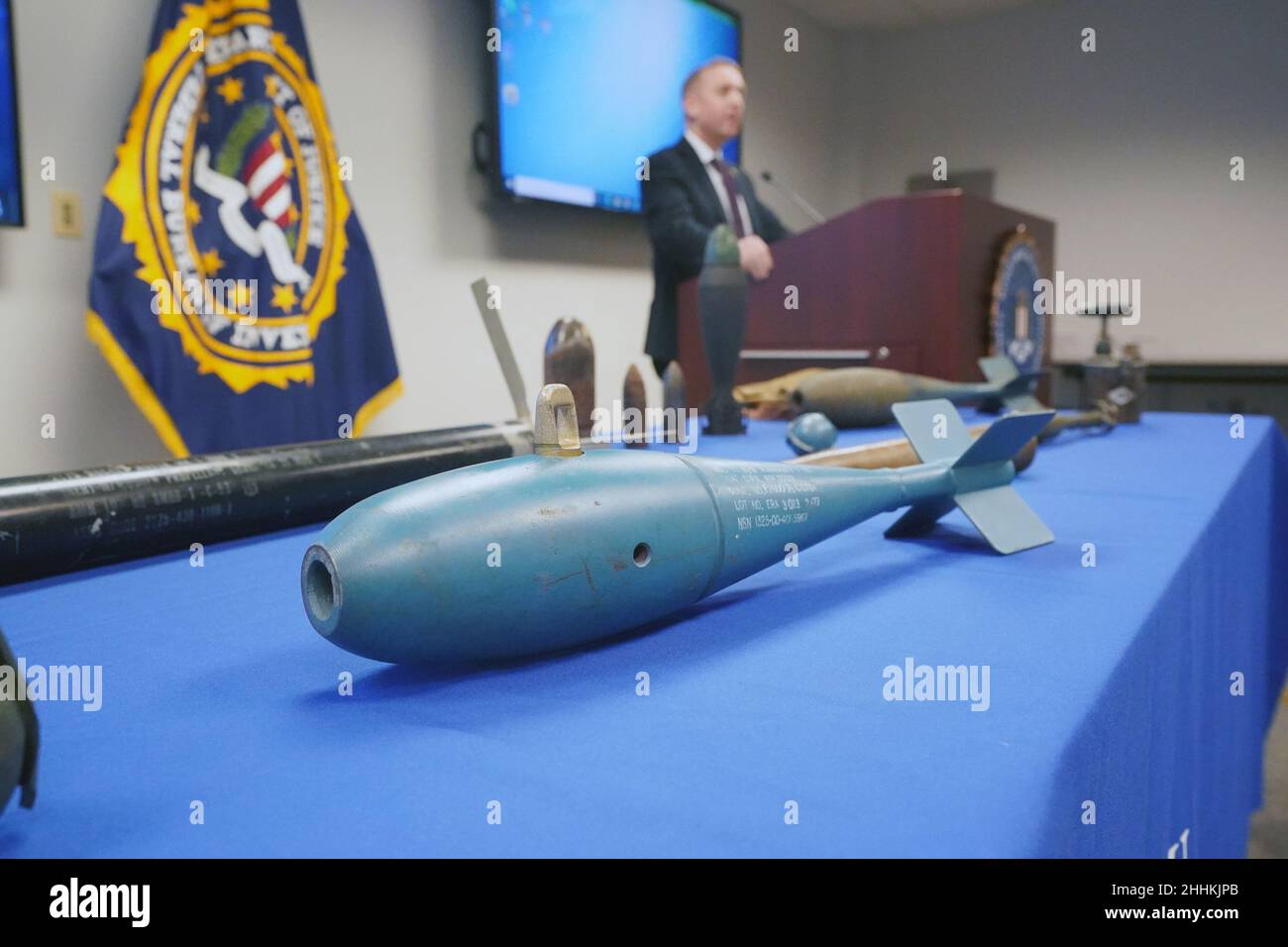 St. Louis, United States. 24th Jan, 2022. Weapons of all types are on ...