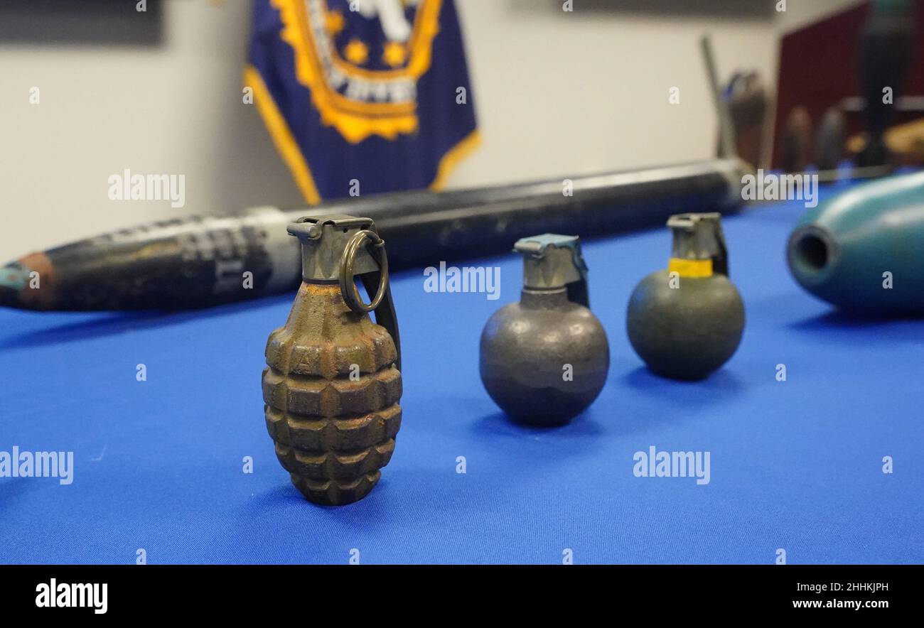 St. Louis, United States. 24th Jan, 2022. Military weapons of all types ...