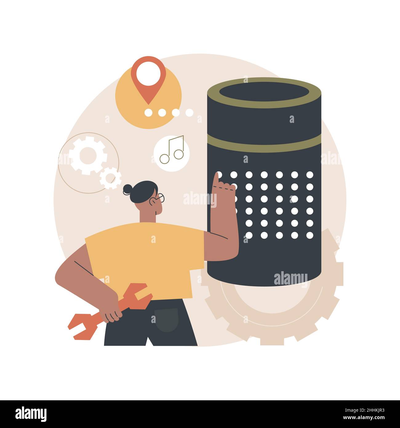 Smart speaker apps development abstract concept vector illustration ...