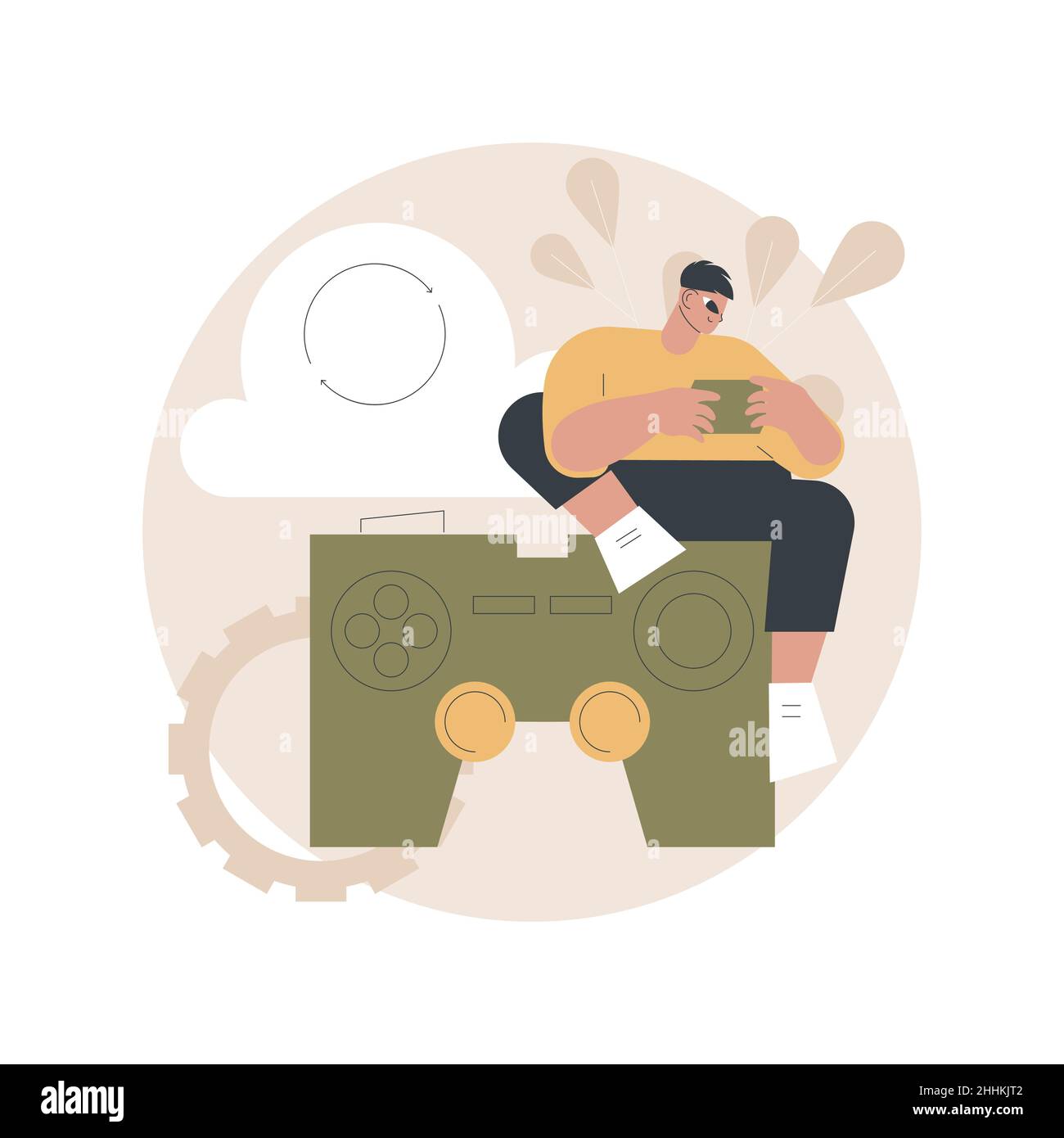 Cloud gaming abstract concept vector illustration. Gaming on demand ...