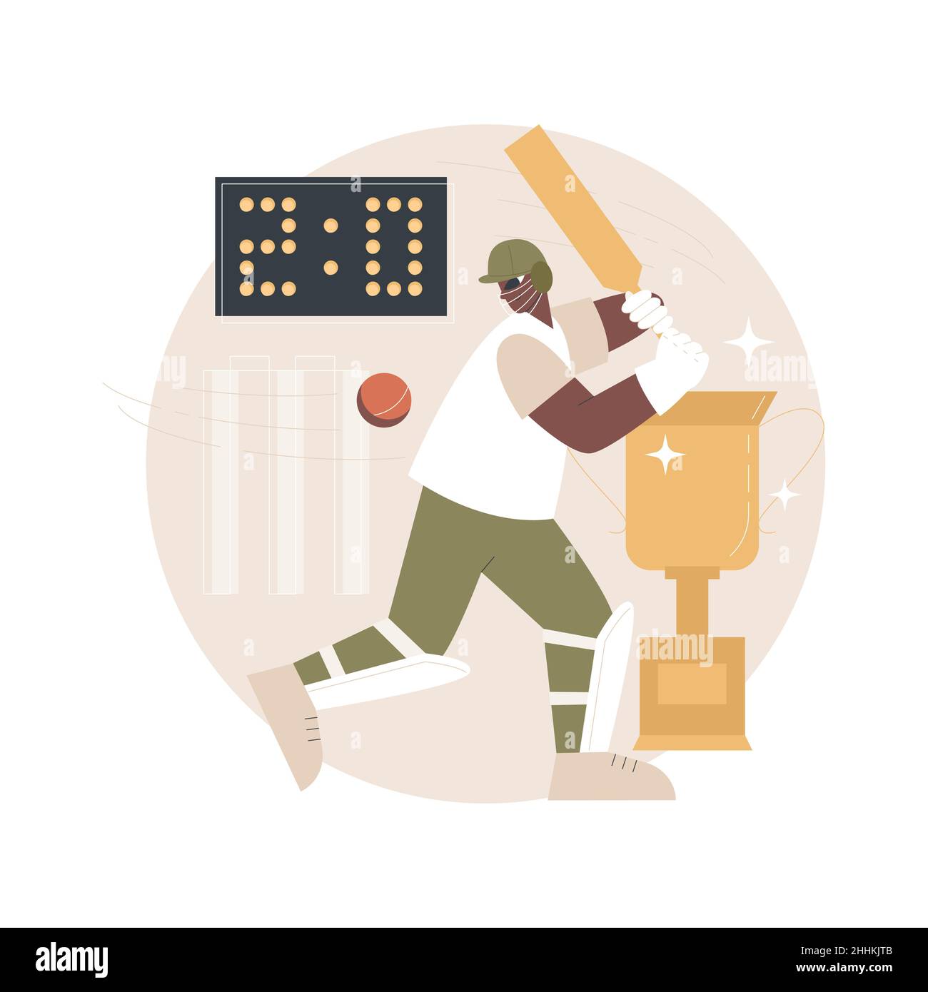 Cricket abstract concept vector illustration. Professional player ...