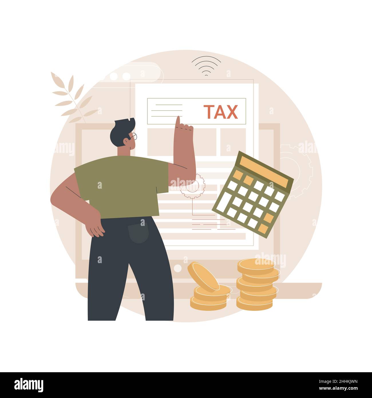 Electronic tax filing abstract concept vector illustration. File ...