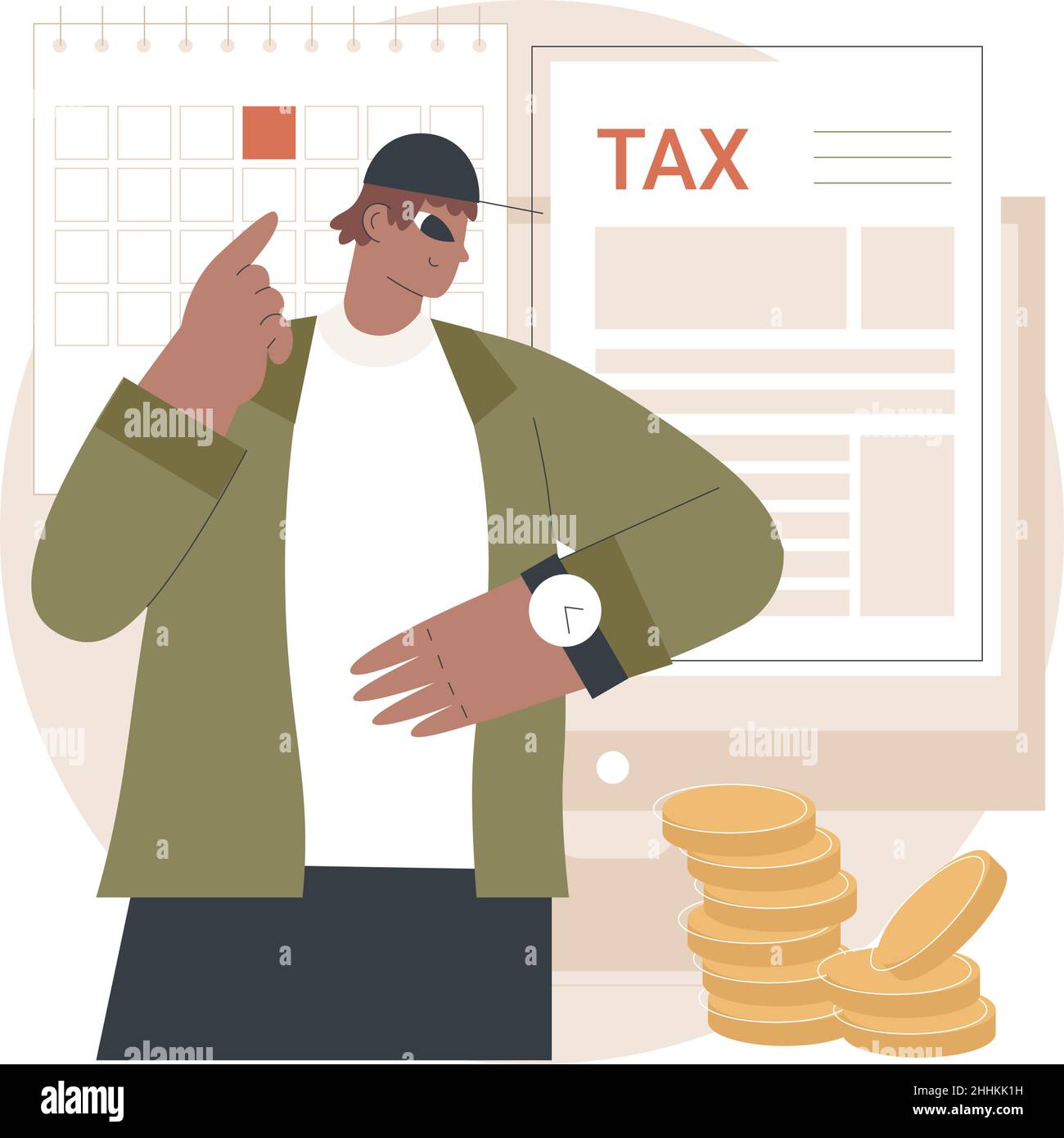 Tax year abstract concept vector illustration. Company tax calculation ...