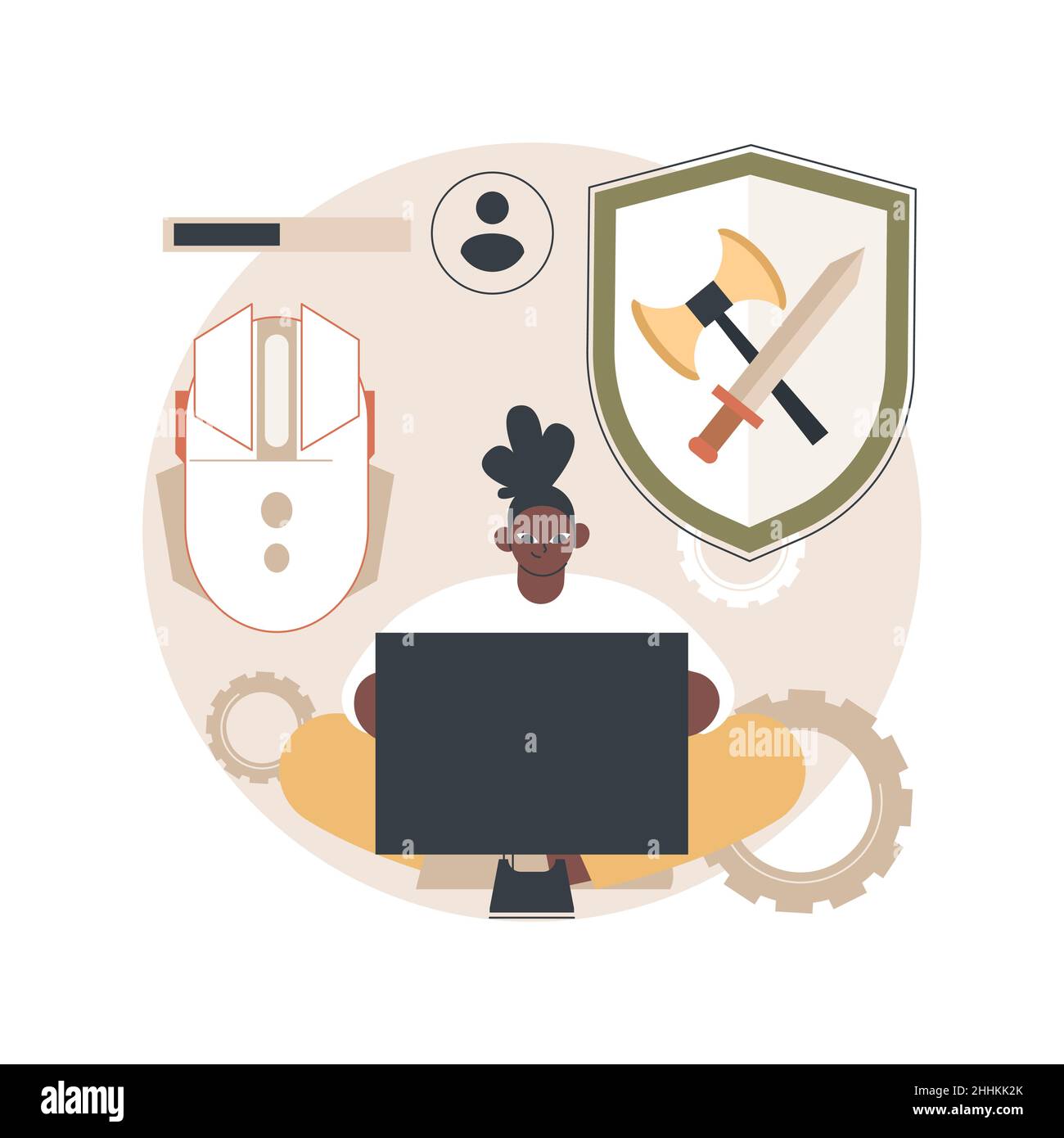 MMORPG abstract concept vector illustration. Browser MMORPG, massive ...