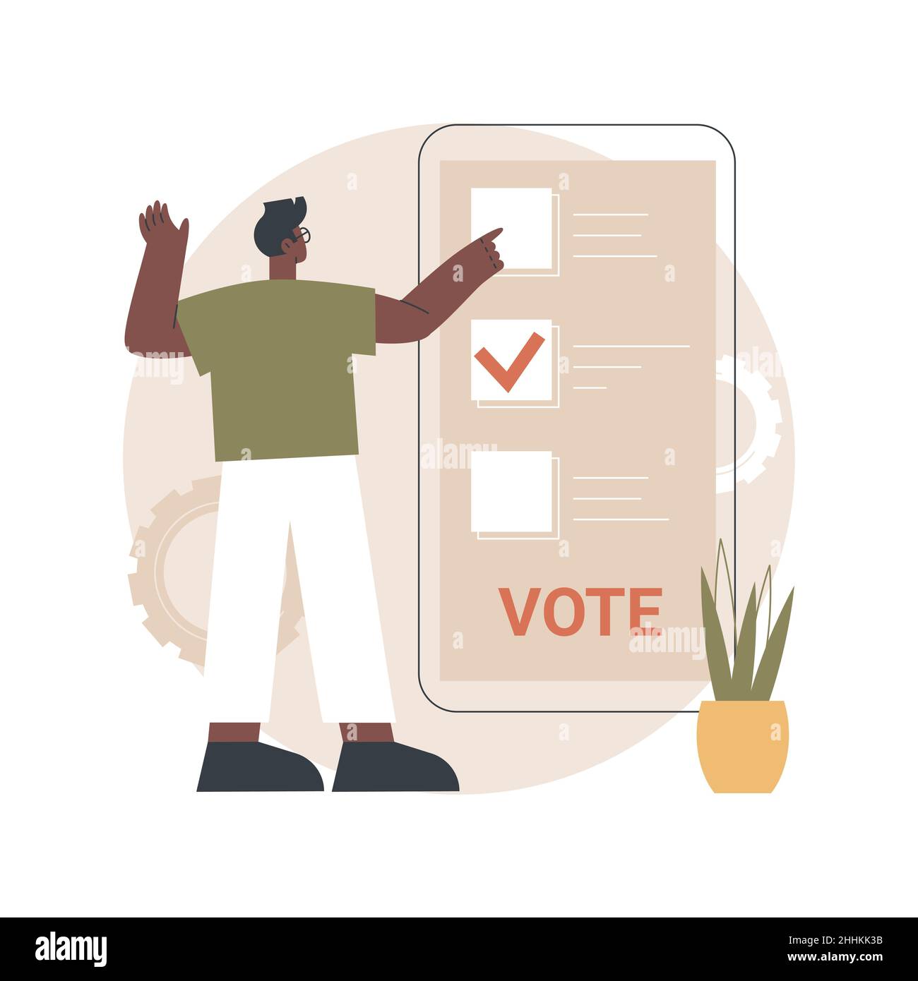 Electronic Voting Abstract Concept Vector Illustration Electronic