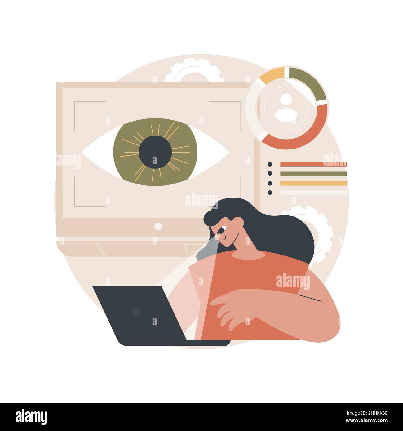 Eye tracking technology abstract concept vector illustration. Eye ...