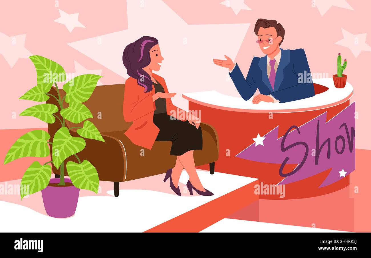 Talk show host with guest hi-res stock photography and images - Alamy