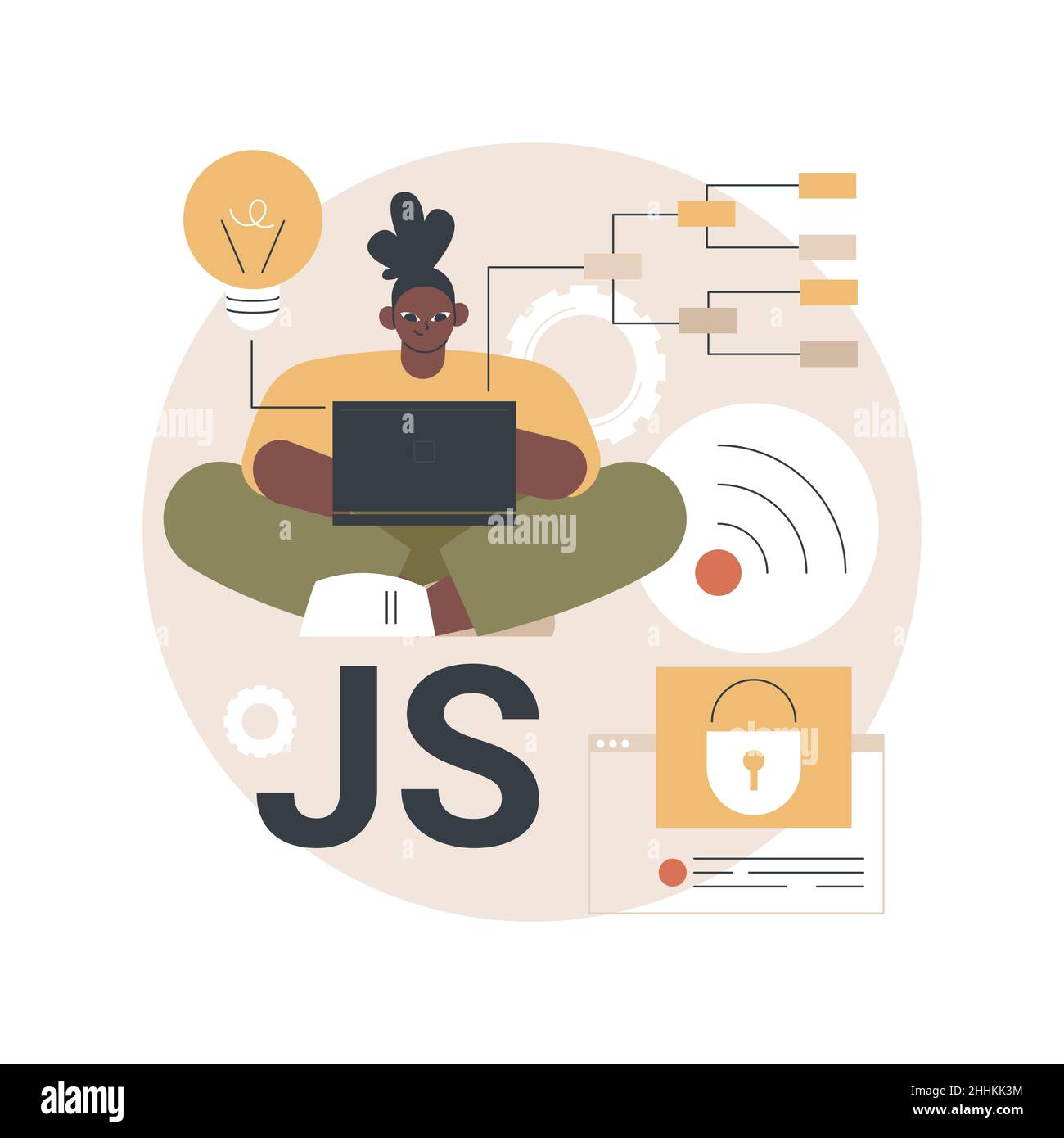 Javascript Abstract Concept Vector Illustration Game Engine Js Development Web Programming