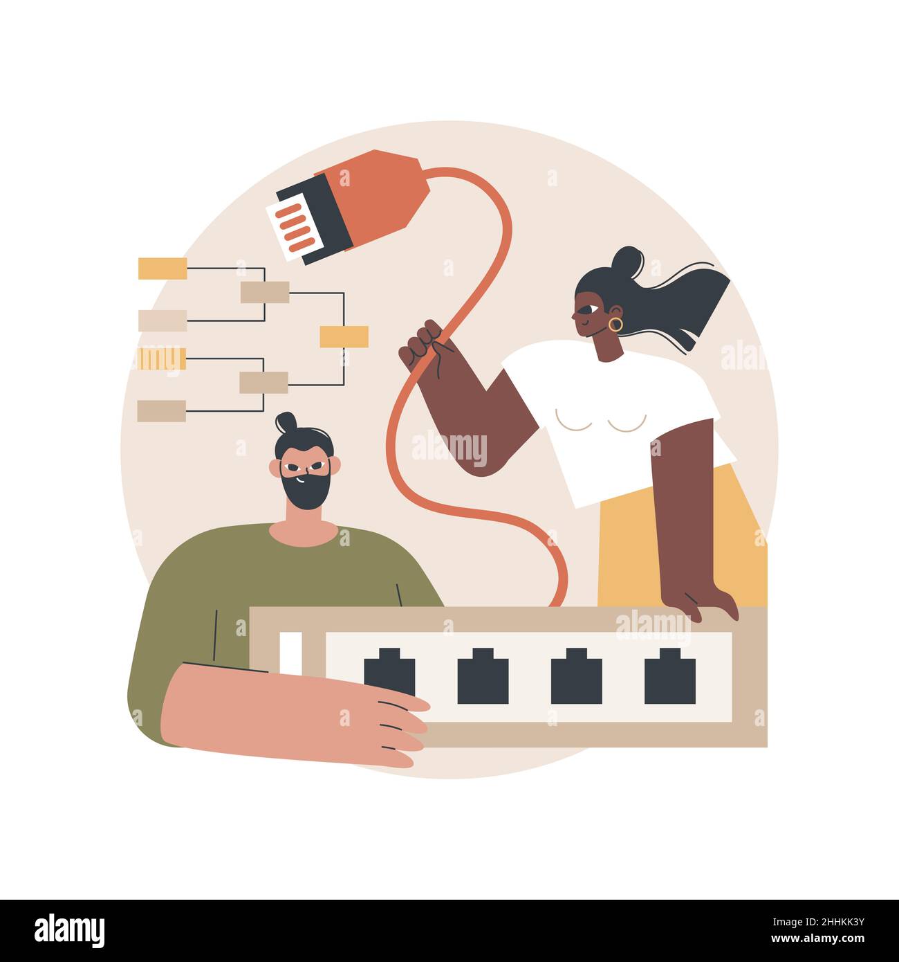 Ethernet connection abstract concept vector illustration. LAN ...