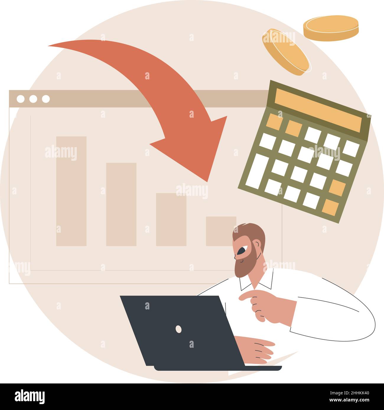 Calculating loss abstract concept vector illustration. Profit loss ...